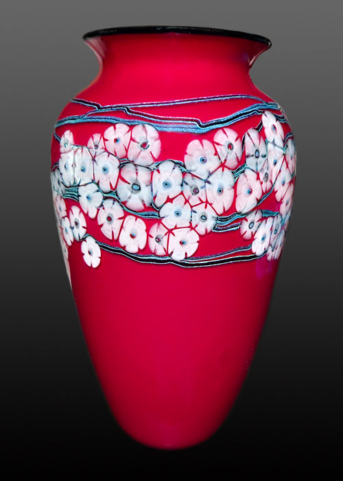 Milliflora Red Vase – Satava Art Glass